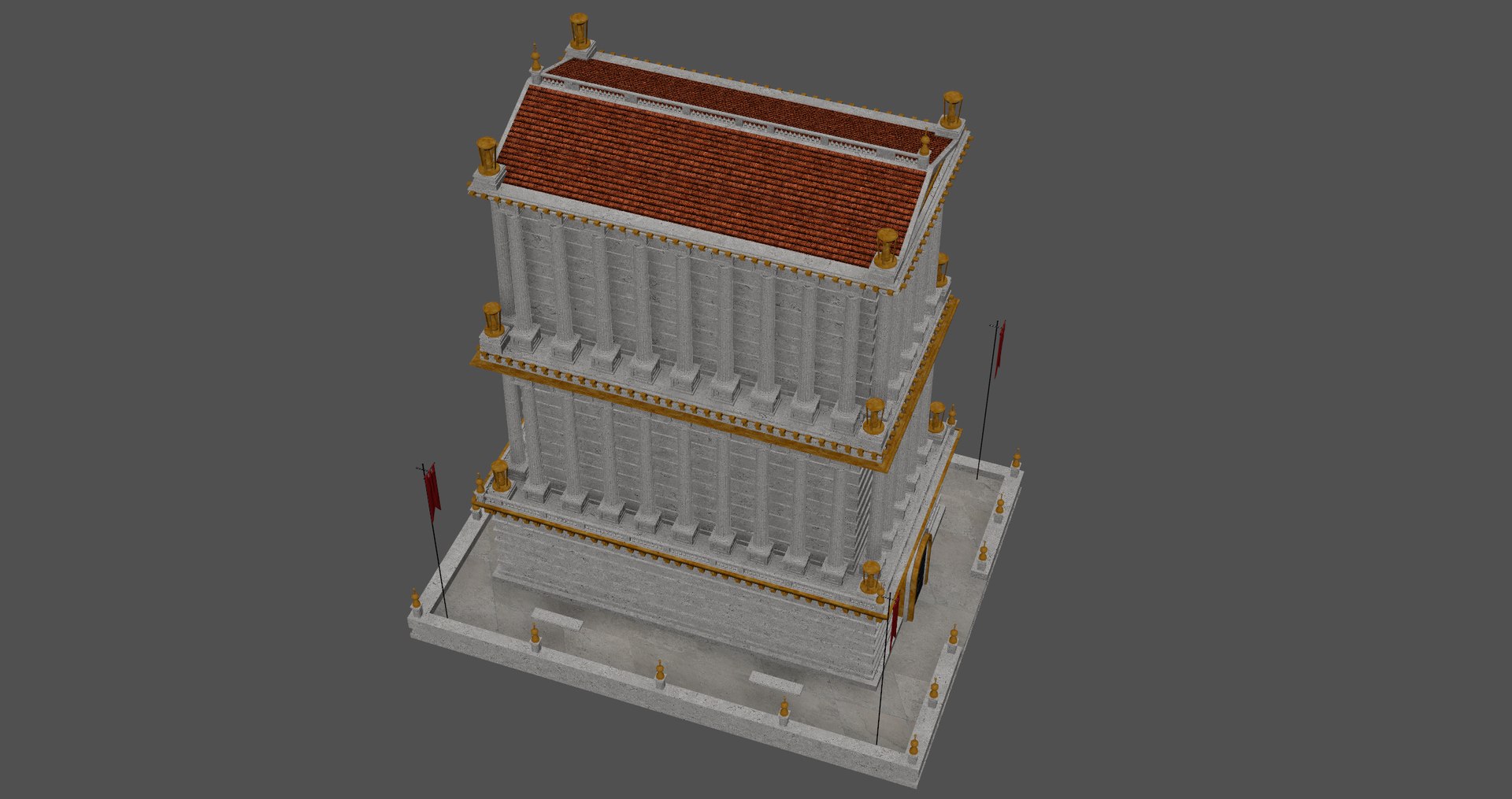 3D Roman Tower Building Temple Model - TurboSquid 2291251