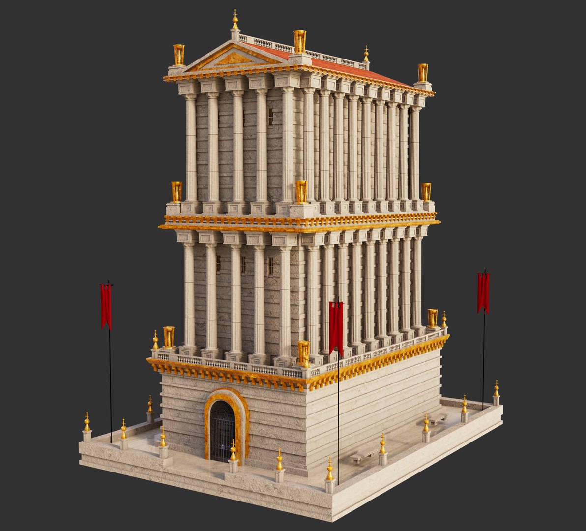 3D Roman Tower Building Temple Model - TurboSquid 2291251