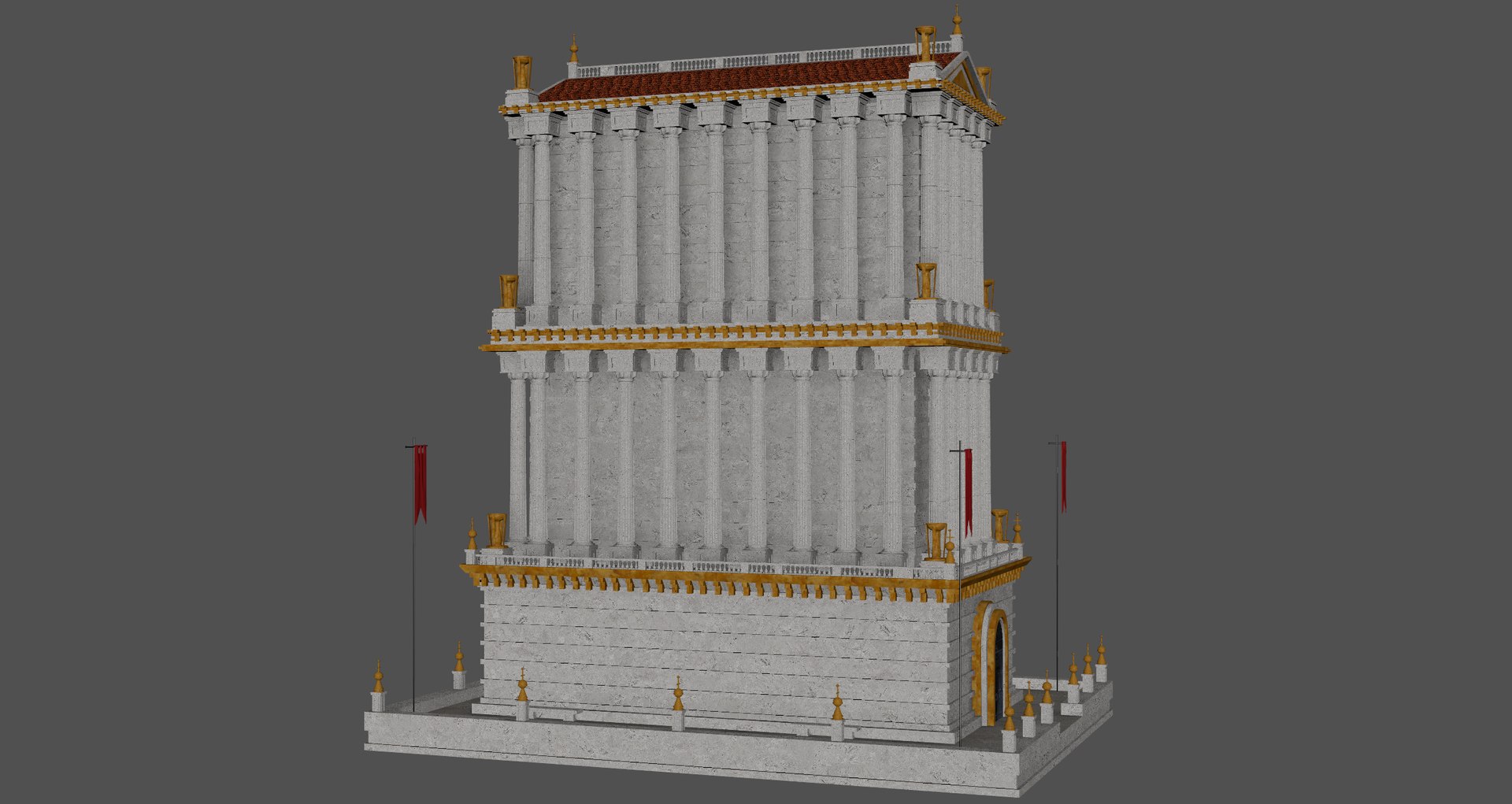 3D Roman Tower Building Temple Model - TurboSquid 2291251
