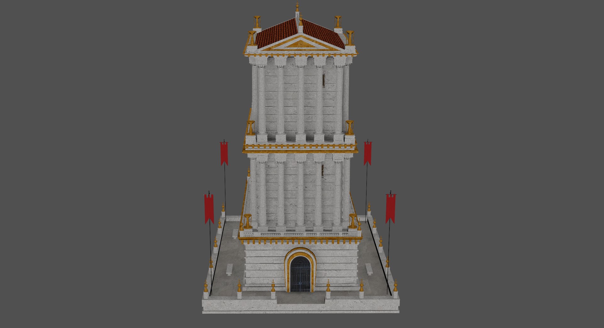 3D Roman Tower Building Temple Model - TurboSquid 2291251