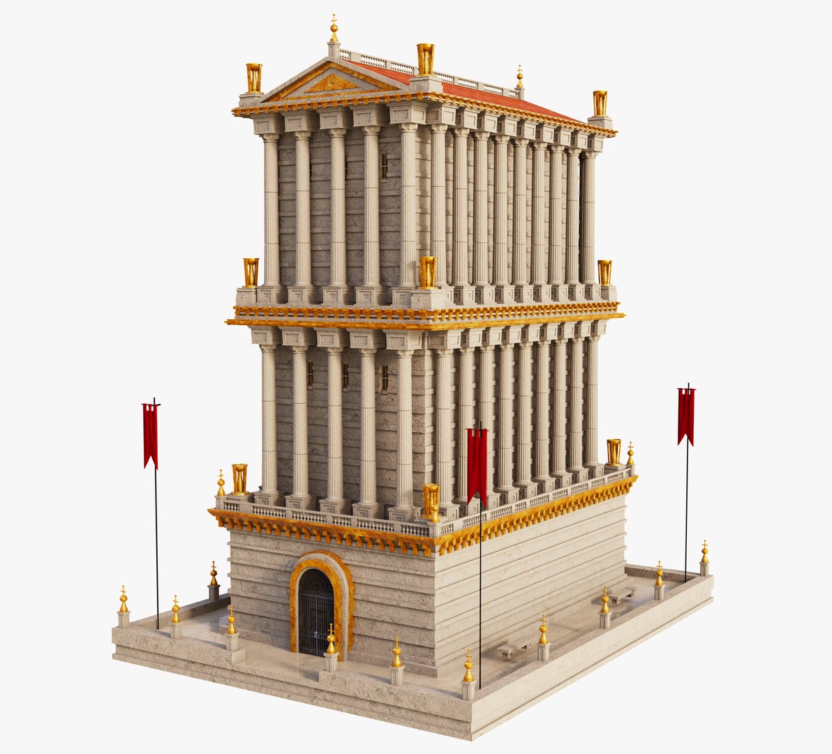 3D Roman Tower Building Temple Model - TurboSquid 2291251