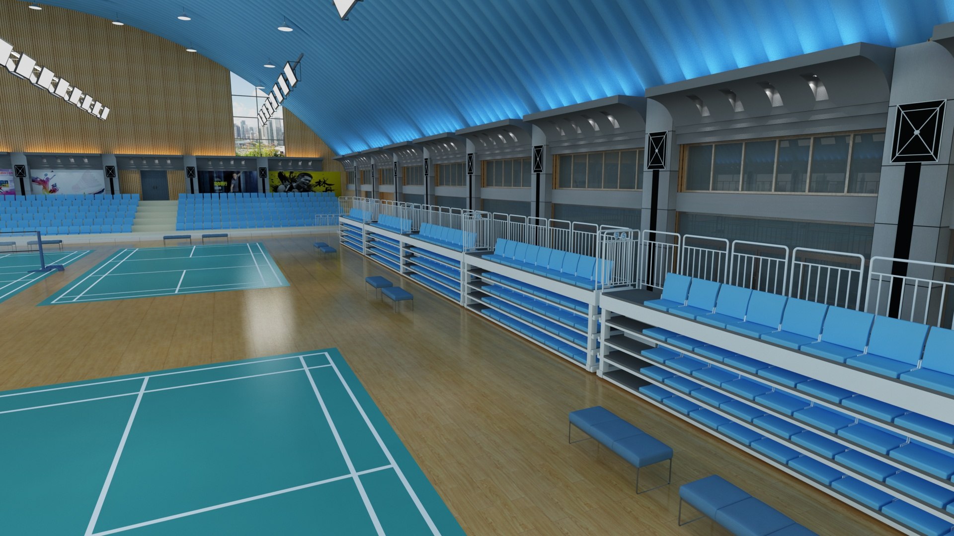 Badminton Stadium 3D Model - TurboSquid 2138431