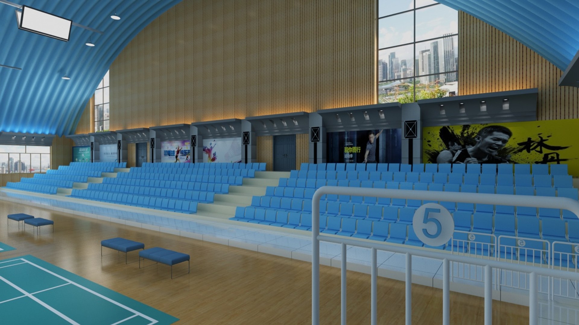 Badminton Stadium 3D Model - TurboSquid 2138431