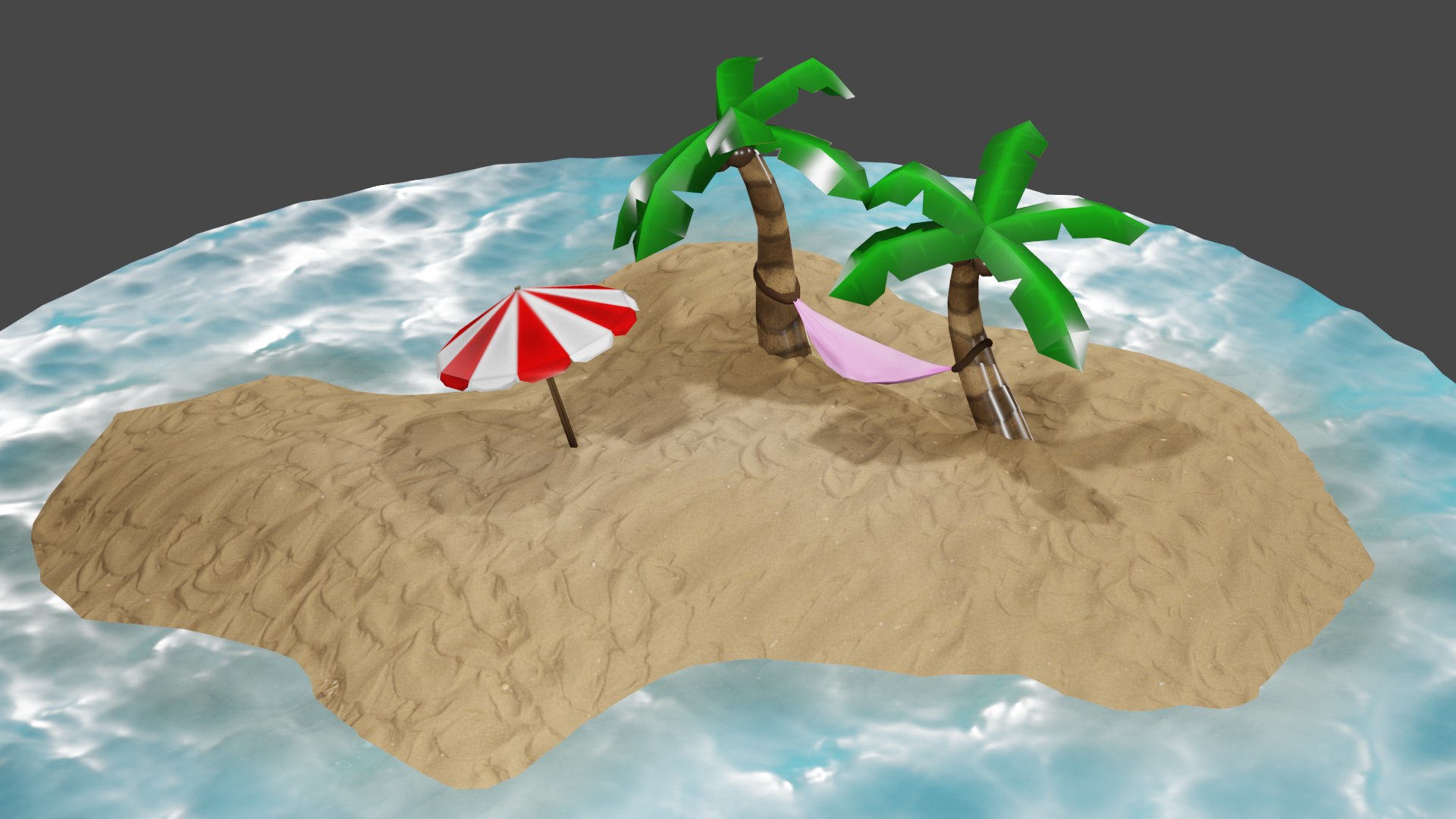 3D Beach Scene Model - TurboSquid 2365562