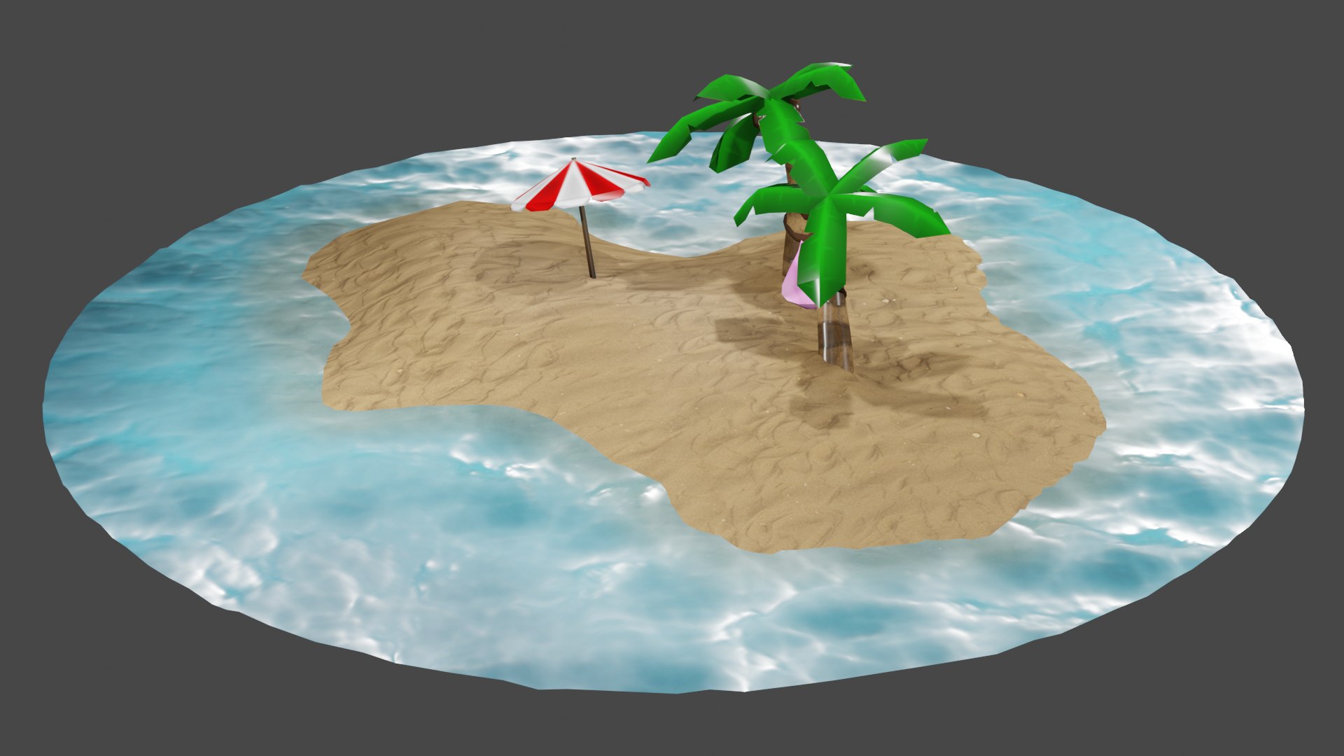 3D Beach Scene Model - TurboSquid 2365562