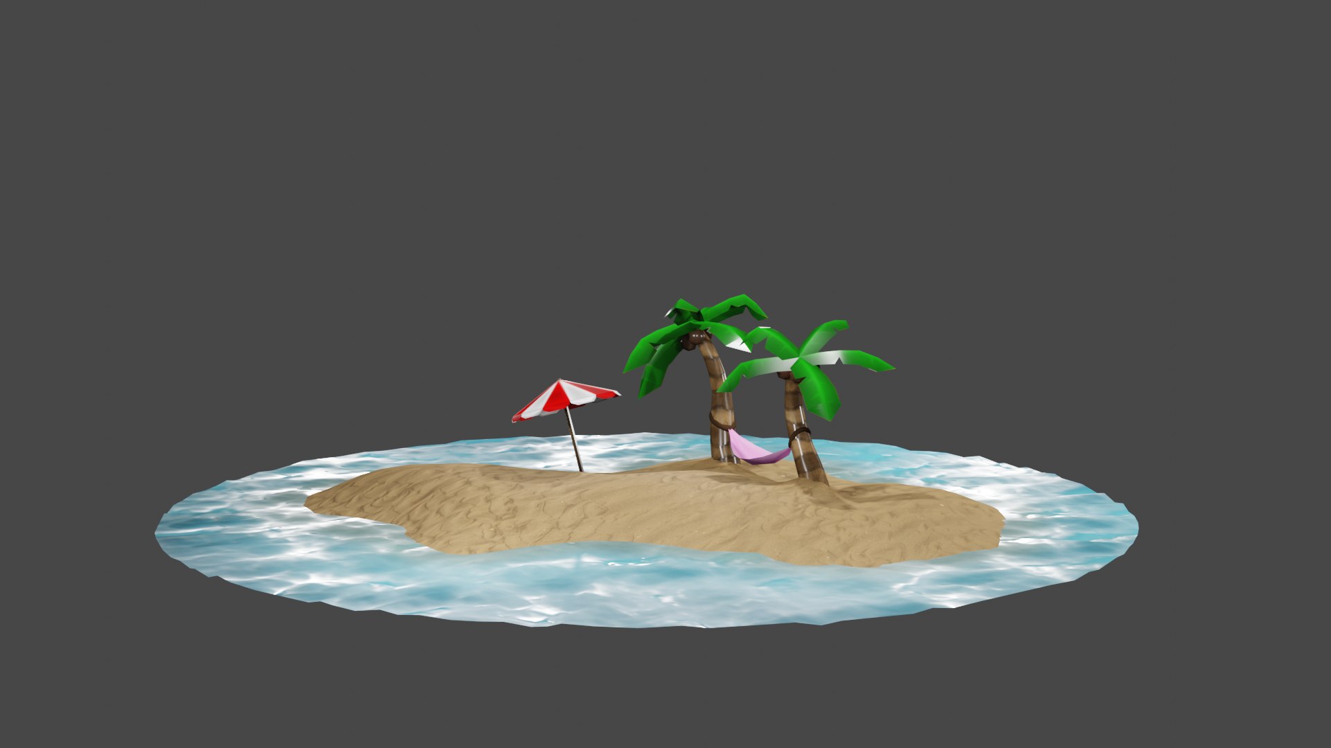 3D Beach Scene Model - TurboSquid 2365562