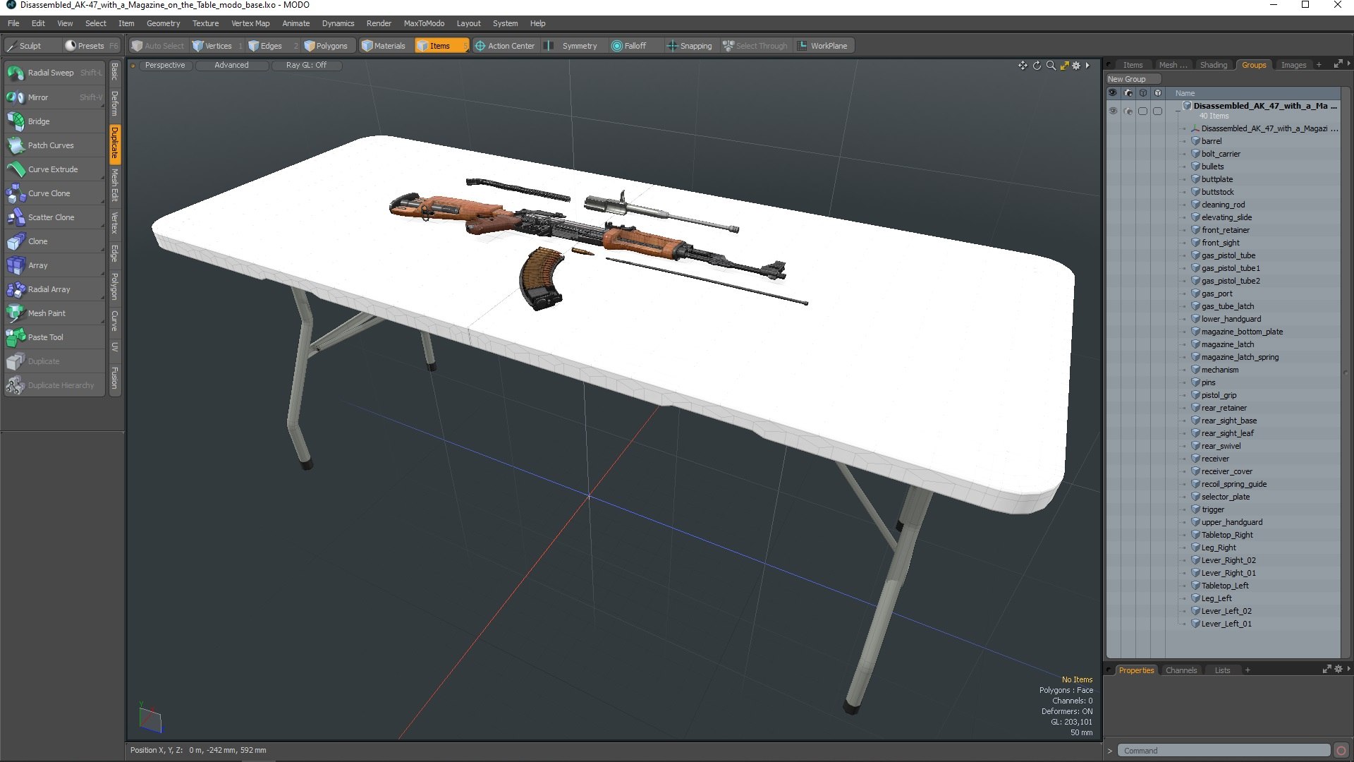 3D Disassembled AK-47 With A Magazine On The Table - TurboSquid 2307824