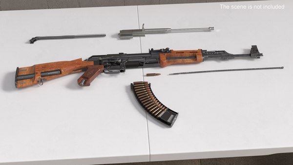 modelo 3d AK-47 desmontado con un cargador sobre la mesa - TurboSquid ...