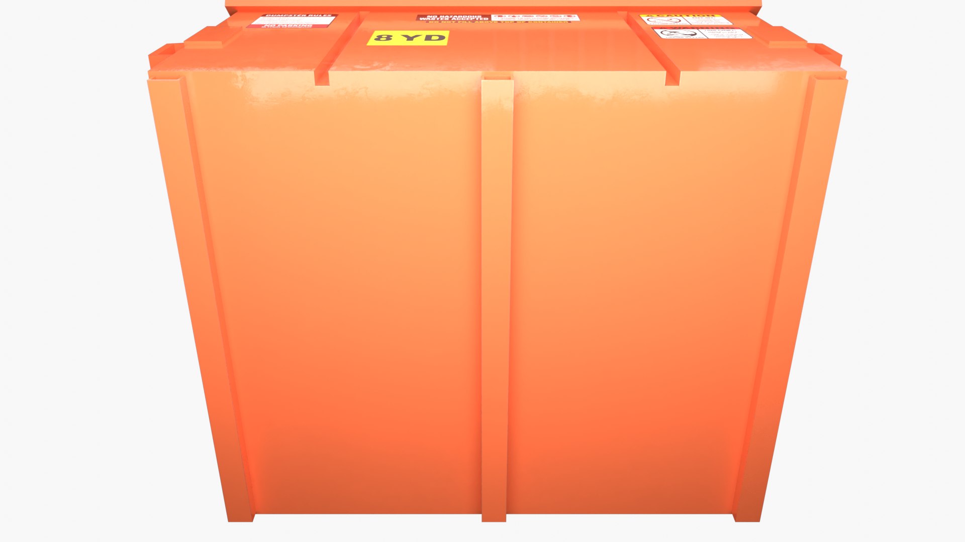 3D Orange Dumpster 8yard New-Dirty - TurboSquid 2158274