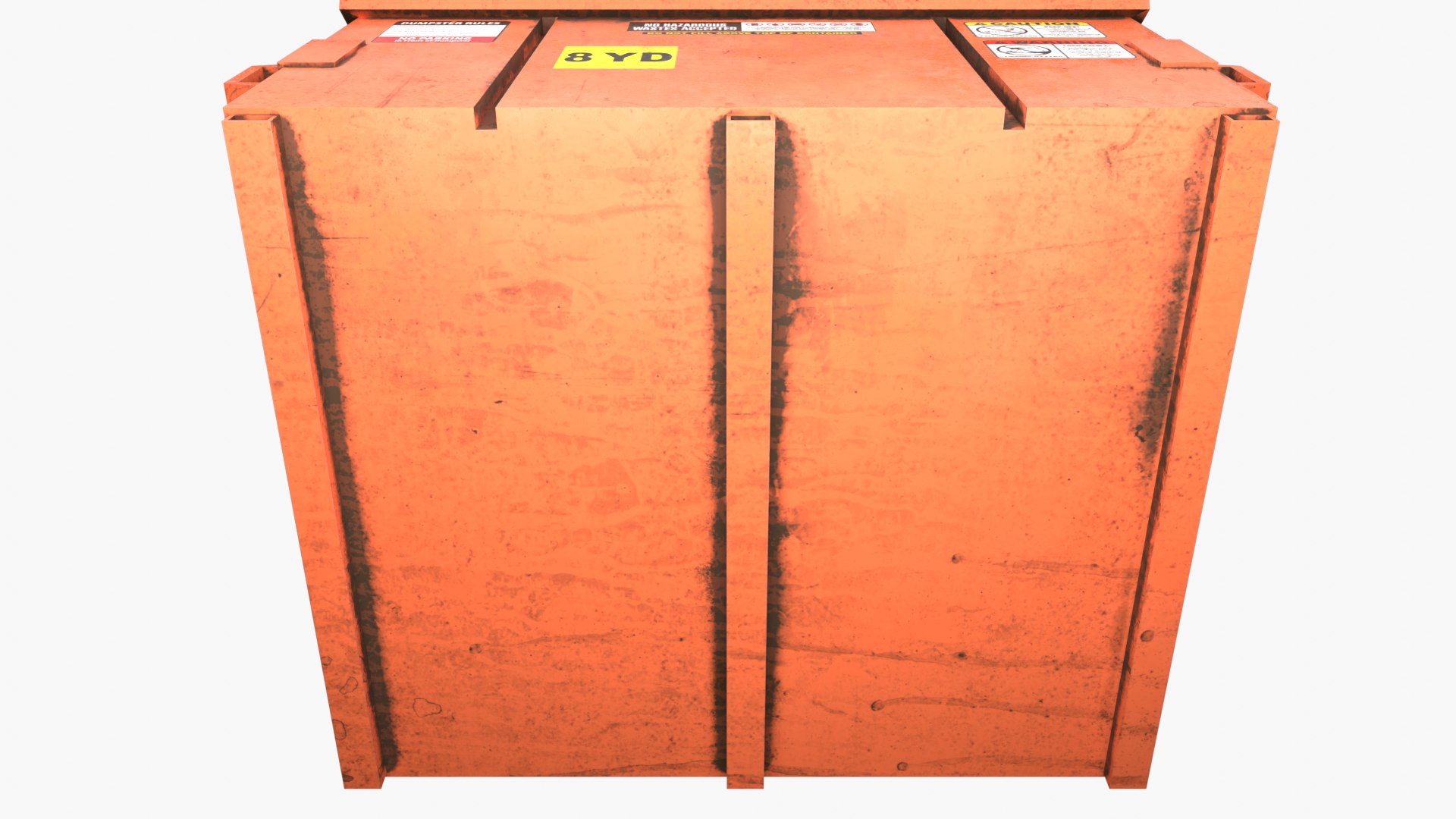 3D Orange Dumpster 8yard New-Dirty - TurboSquid 2158274