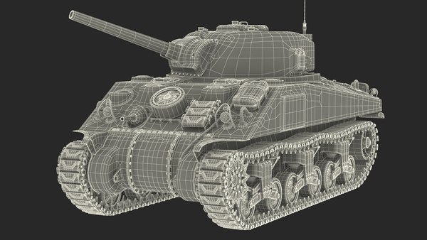 modelo 3d Tanque Sherman M4 preparado para Cinema 4D - TurboSquid 2325774