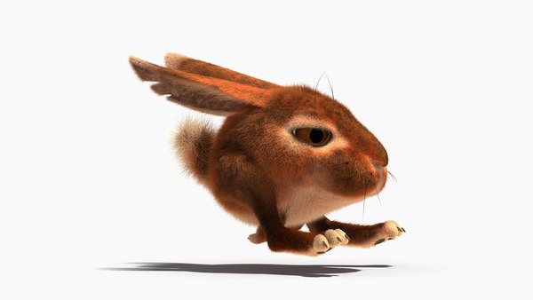 3d model of rabbit character rig