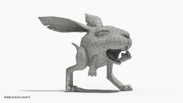 3d model of rabbit character rig