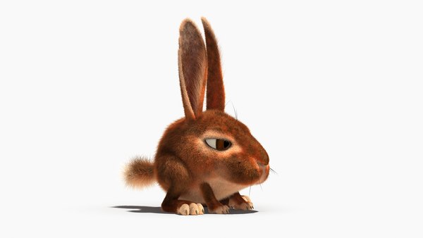 3d model of rabbit character rig