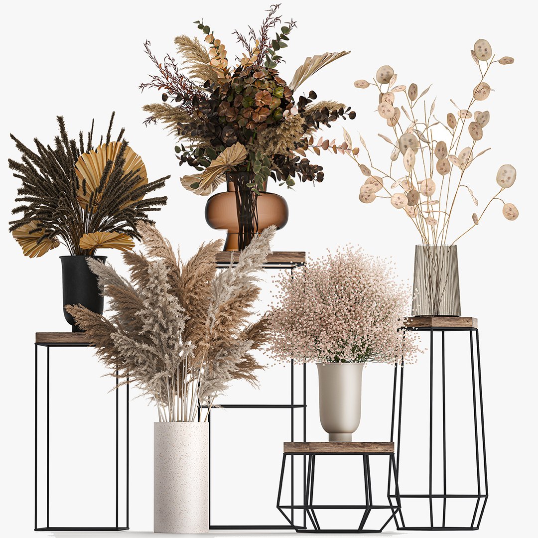 Collection Of Bouquets Of Dried Flowers 208 3D Model - TurboSquid 1816929