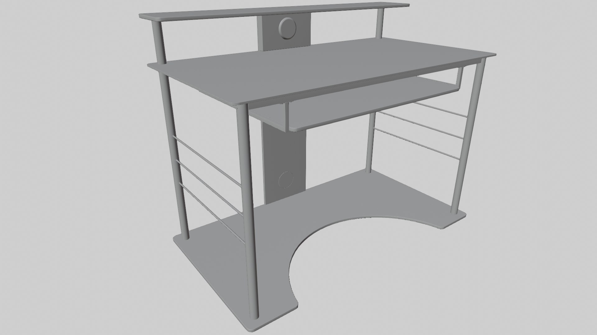 3D Model Computer Desk With Glass Top - TurboSquid 2072196