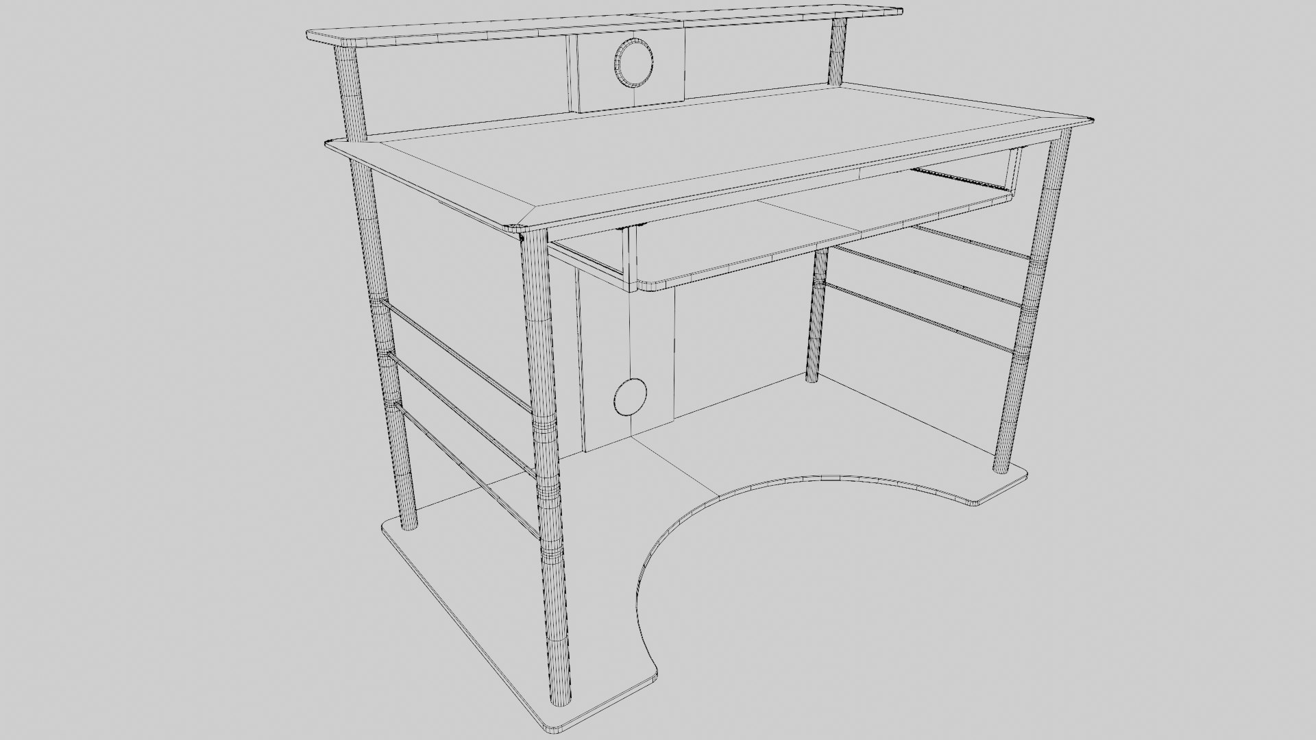 3D Model Computer Desk With Glass Top - TurboSquid 2072196