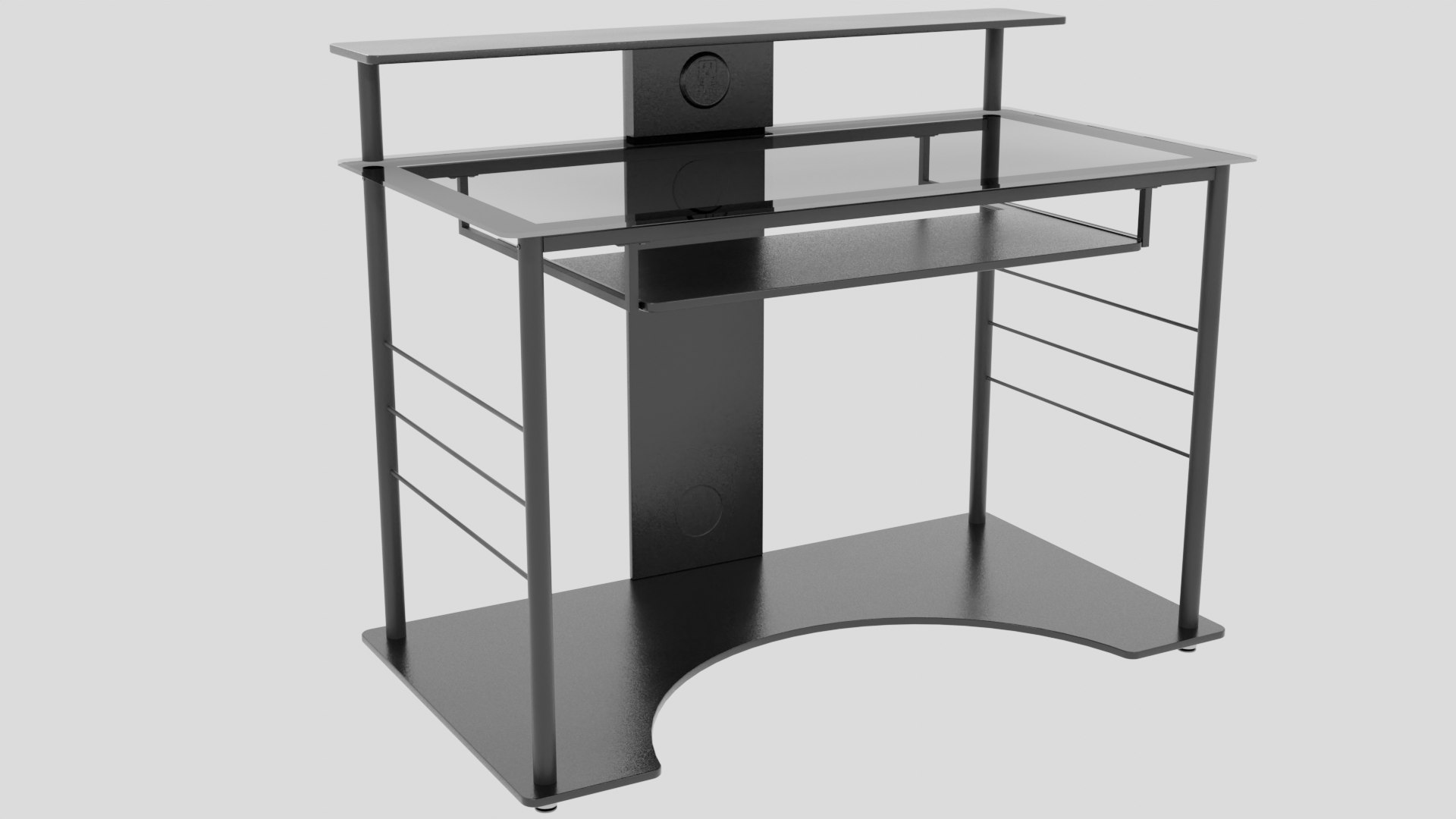 3D Model Computer Desk With Glass Top - TurboSquid 2072196