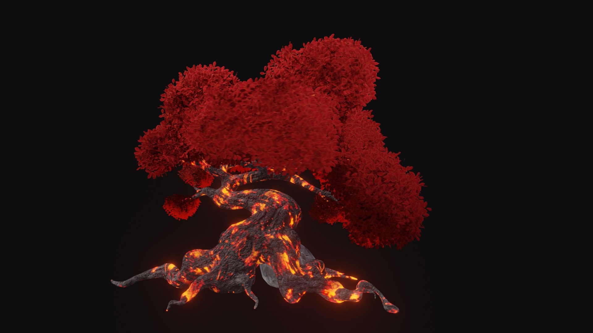 3D Stylized Lava Fantasy Tree Asset PBR Low-poly Game-ready ...