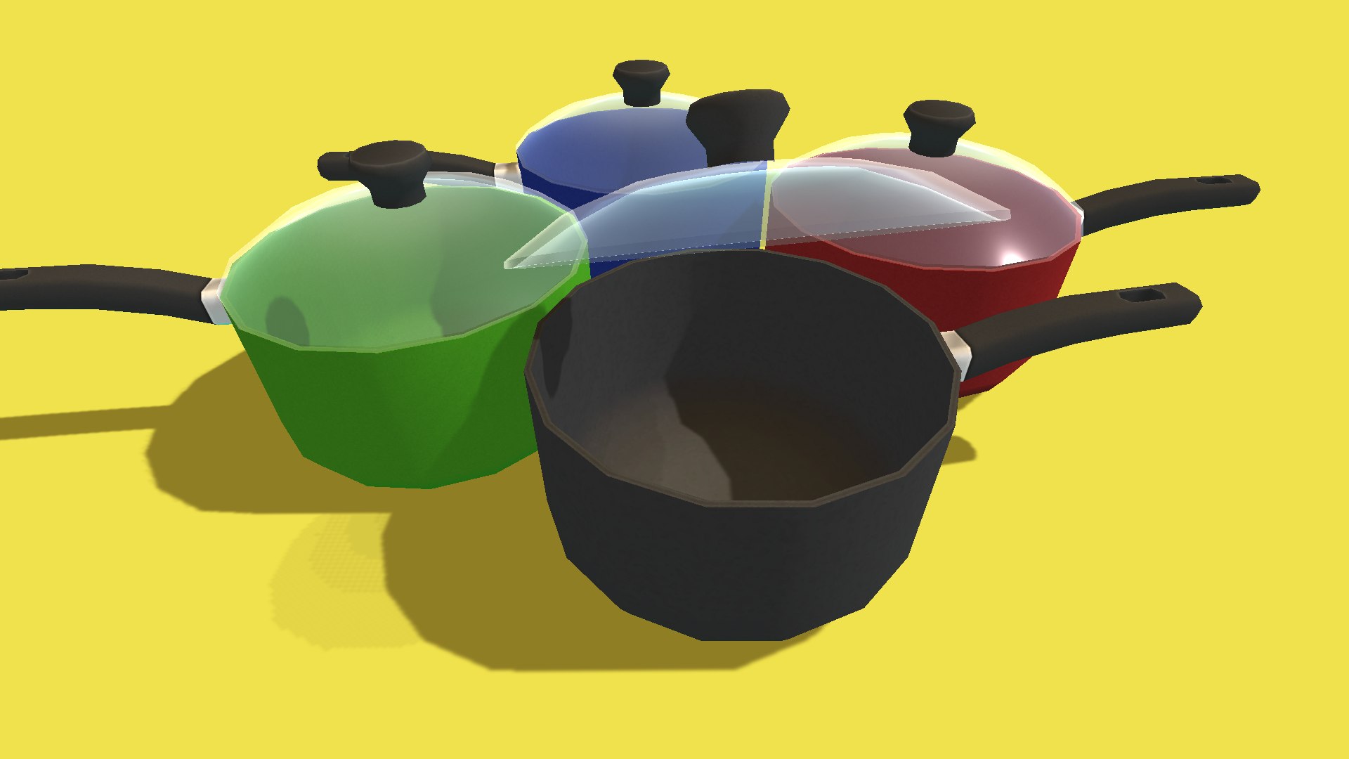3D pans frying stylized - TurboSquid 1200355