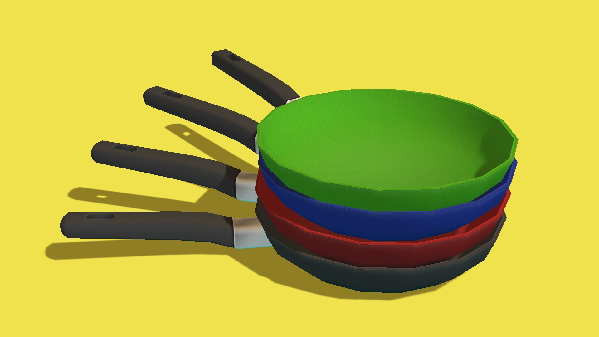 3D pans frying stylized - TurboSquid 1200355