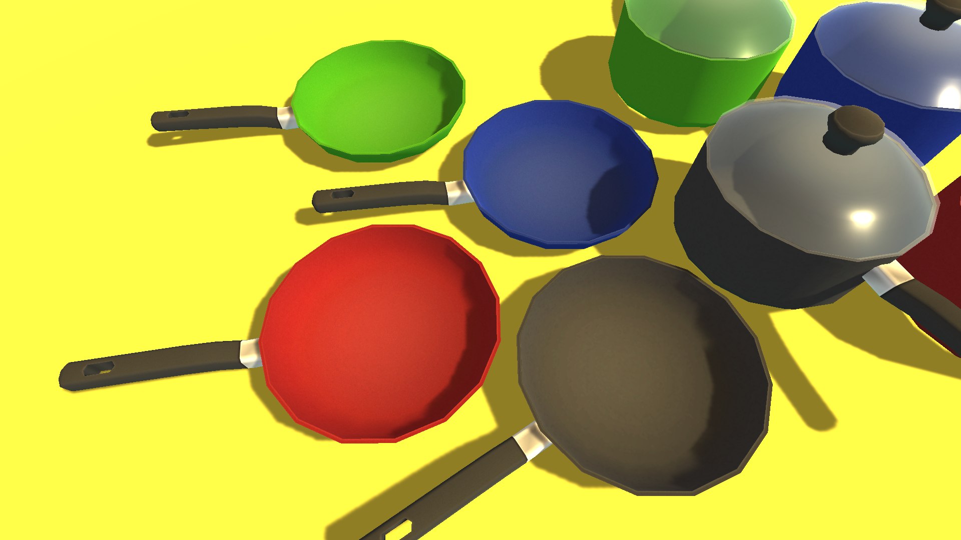 3D pans frying stylized - TurboSquid 1200355