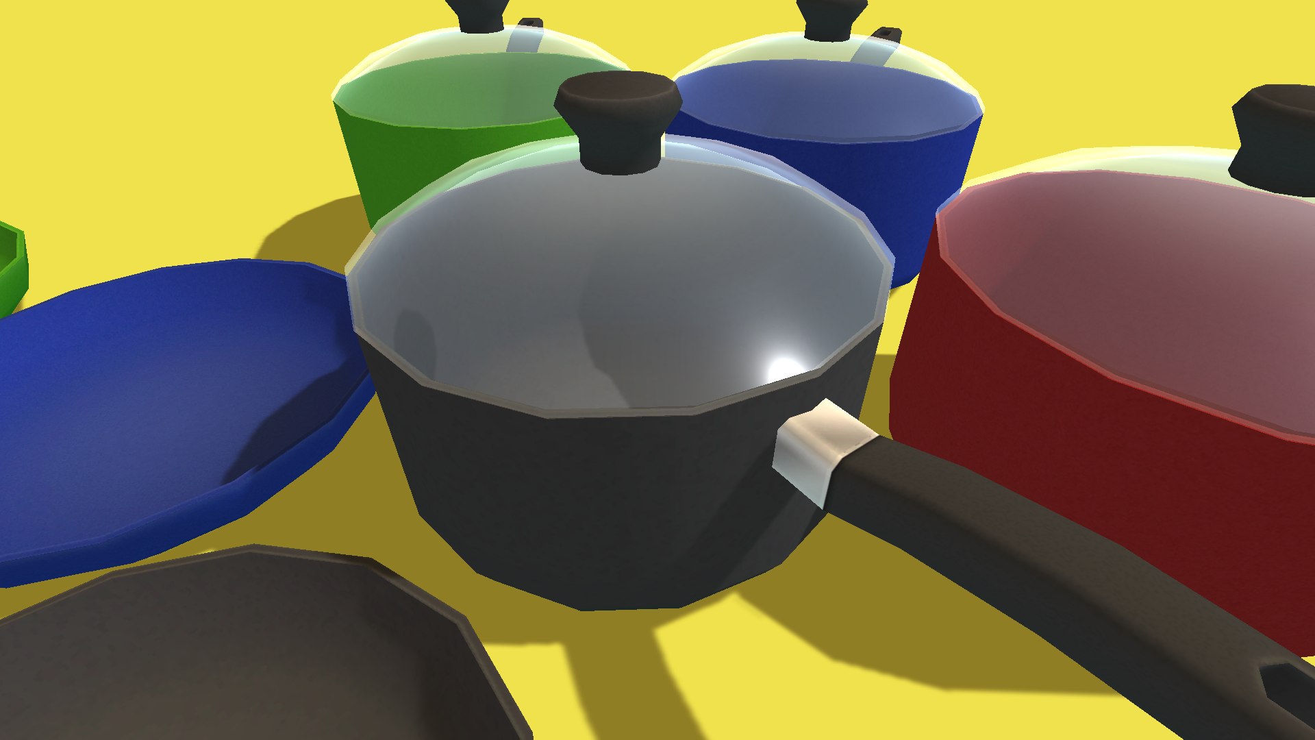 3D pans frying stylized - TurboSquid 1200355