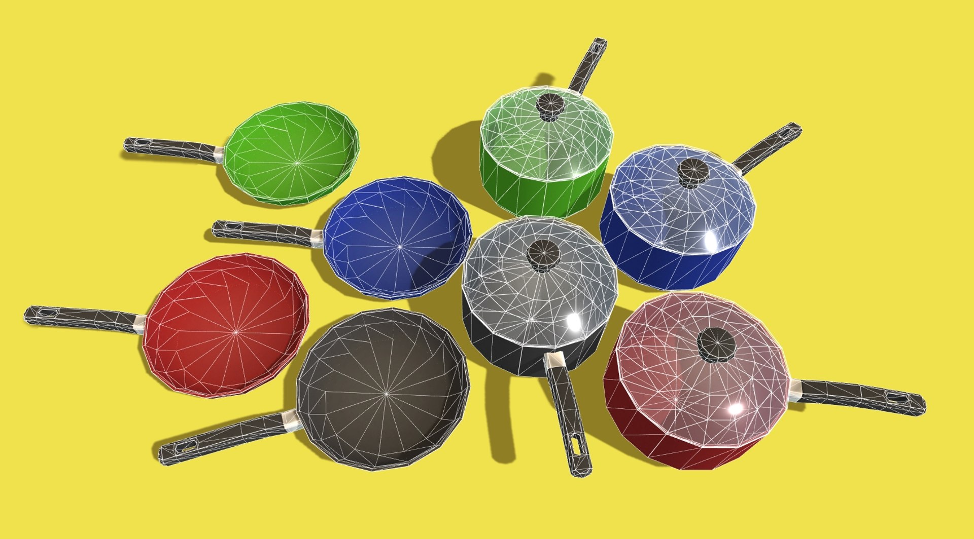 3D pans frying stylized - TurboSquid 1200355