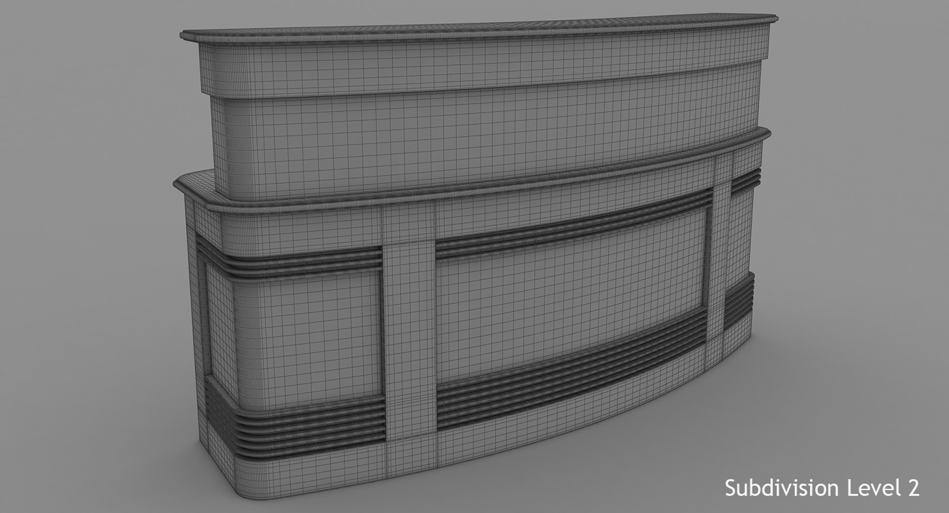 3d model reception desk