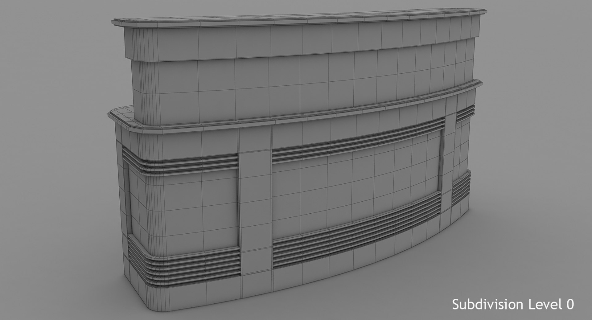 3d model reception desk