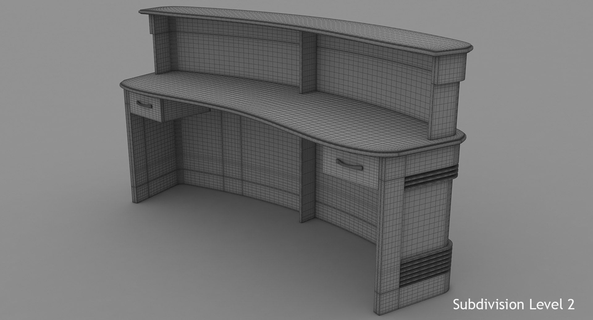 3d model reception desk