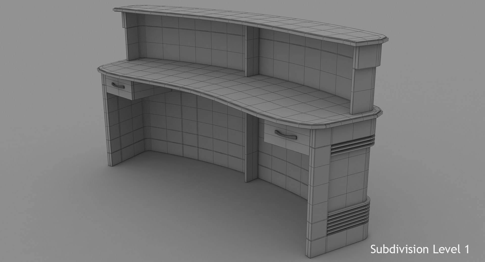 3d model reception desk