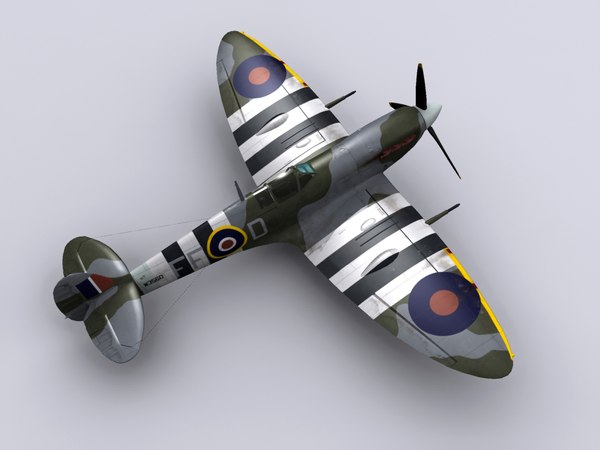 3d model supermarine spitfire fighter lf
