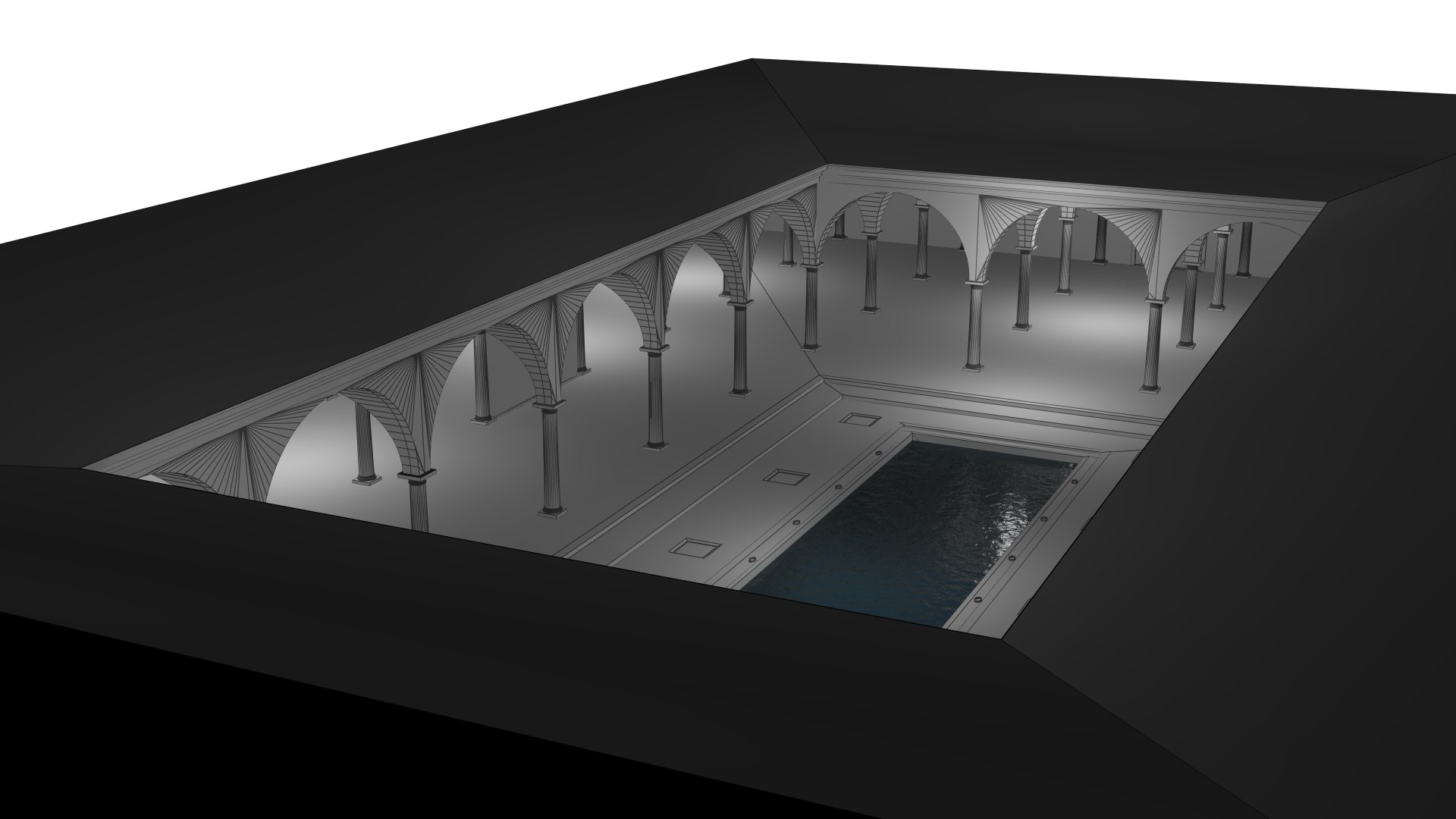 Ancient Atrium Interior Model - TurboSquid 1691533