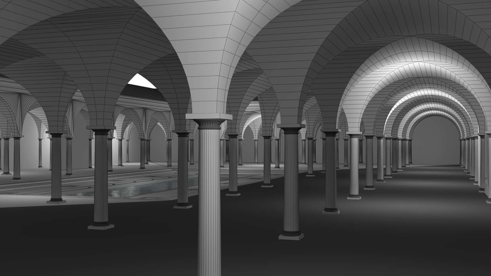 Ancient Atrium Interior Model - TurboSquid 1691533