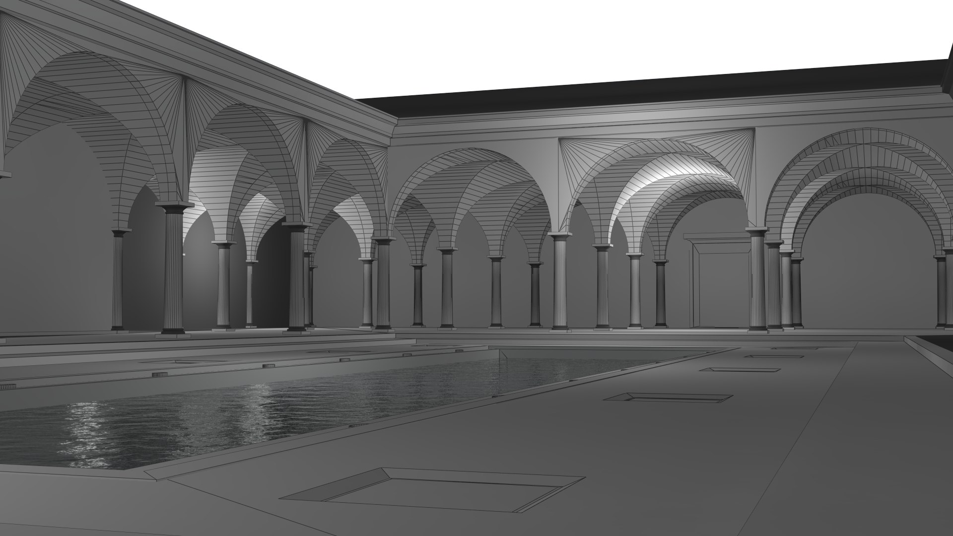 Ancient Atrium Interior Model - TurboSquid 1691533