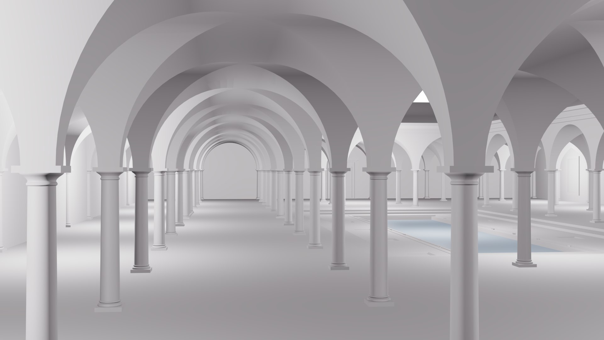 Ancient Atrium Interior Model - TurboSquid 1691533