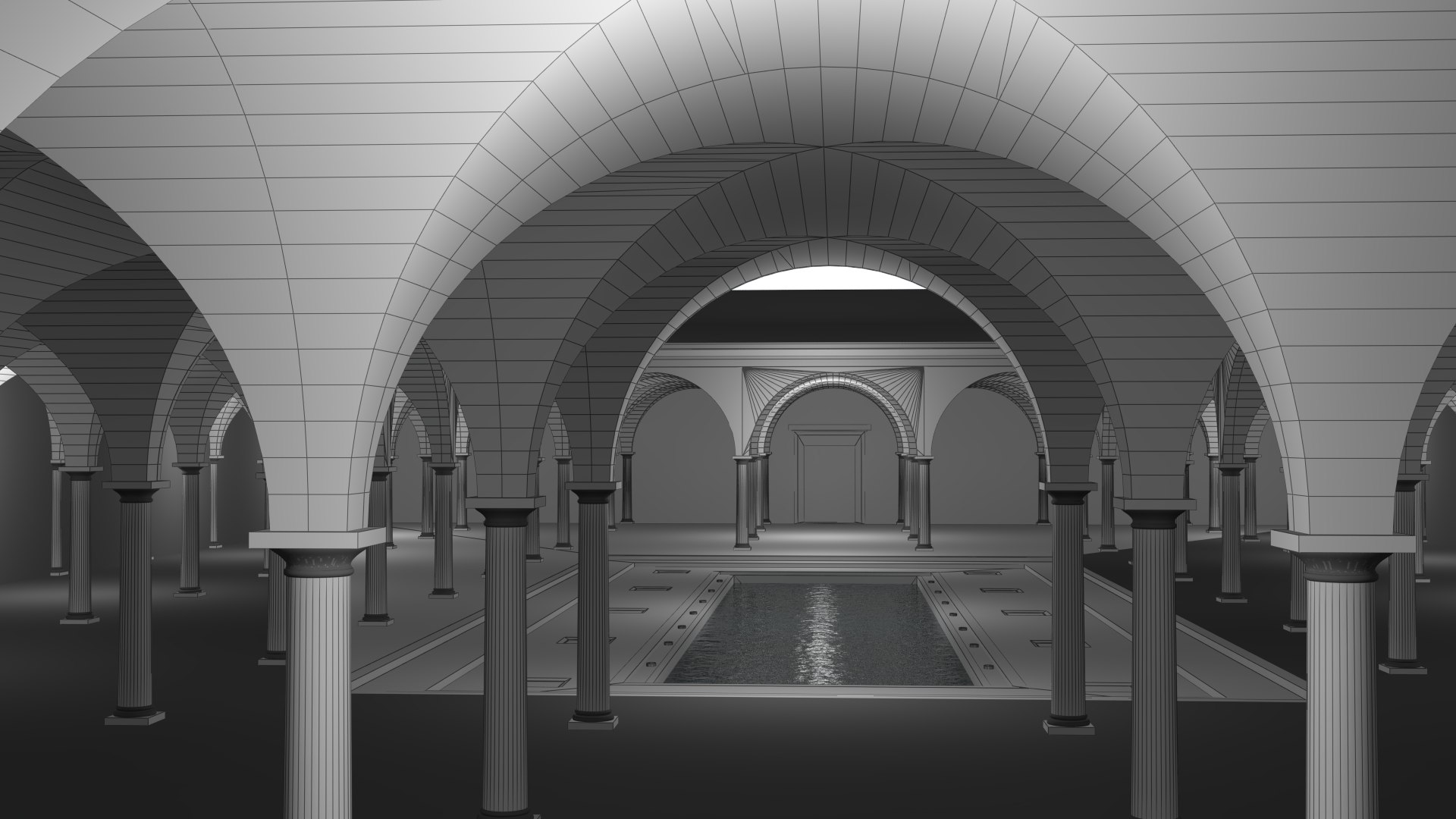 Ancient Atrium Interior Model - TurboSquid 1691533