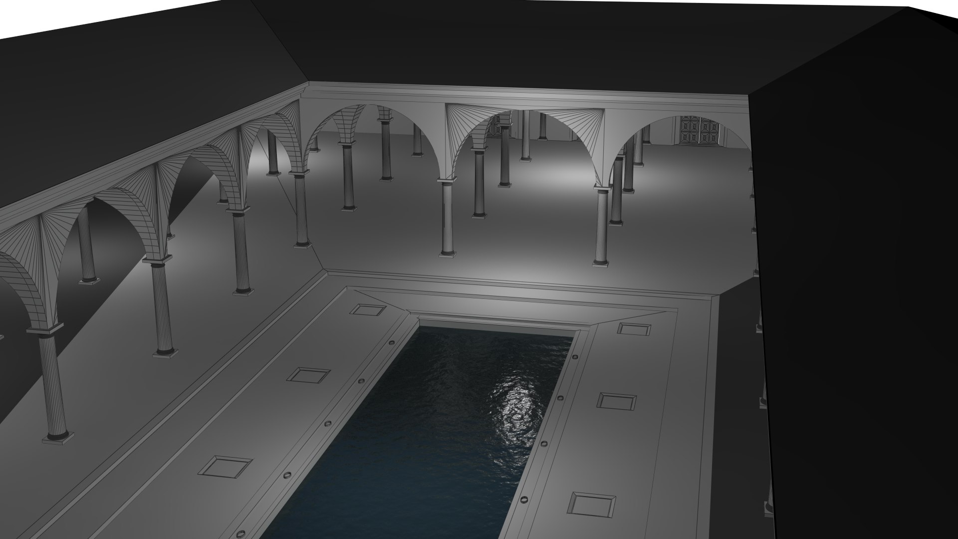 Ancient Atrium Interior Model - TurboSquid 1691533