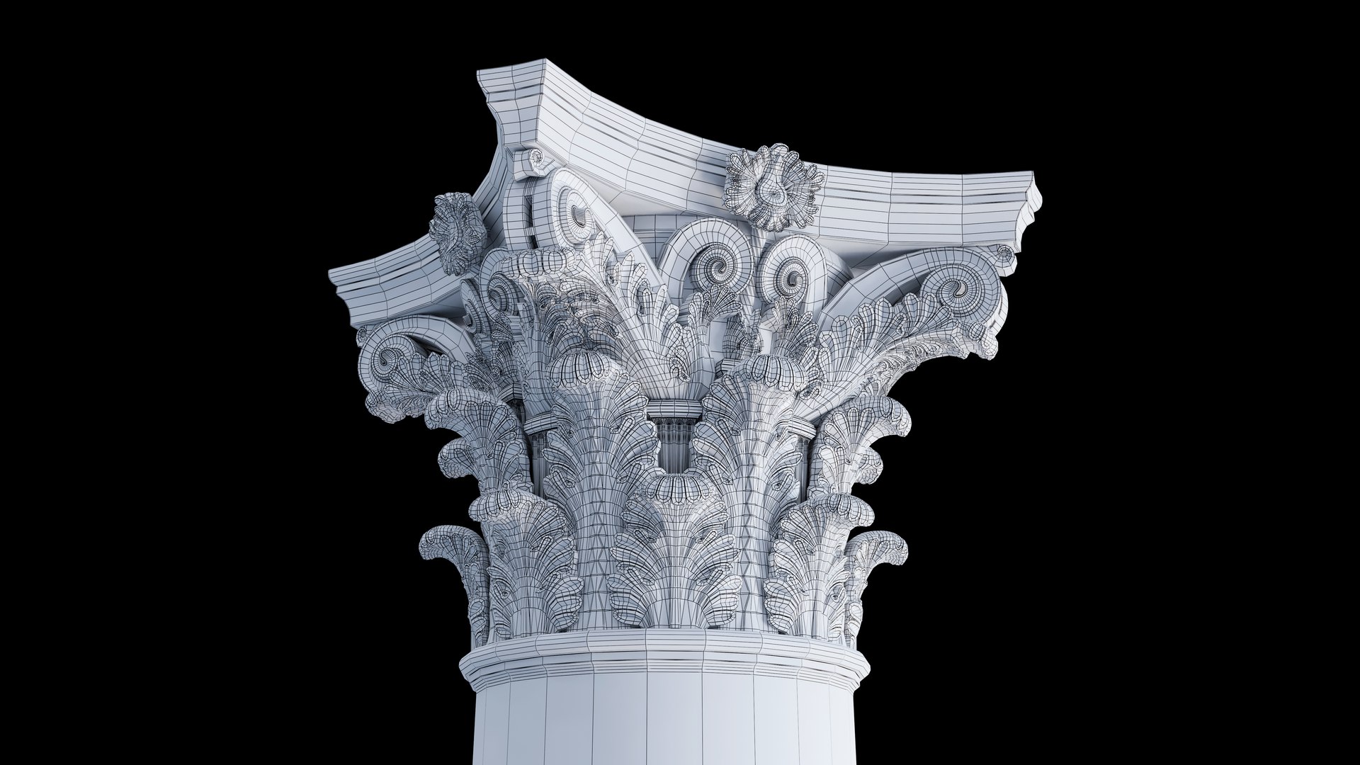 Round and rectangular corinth columns 3D model - TurboSquid 1855967