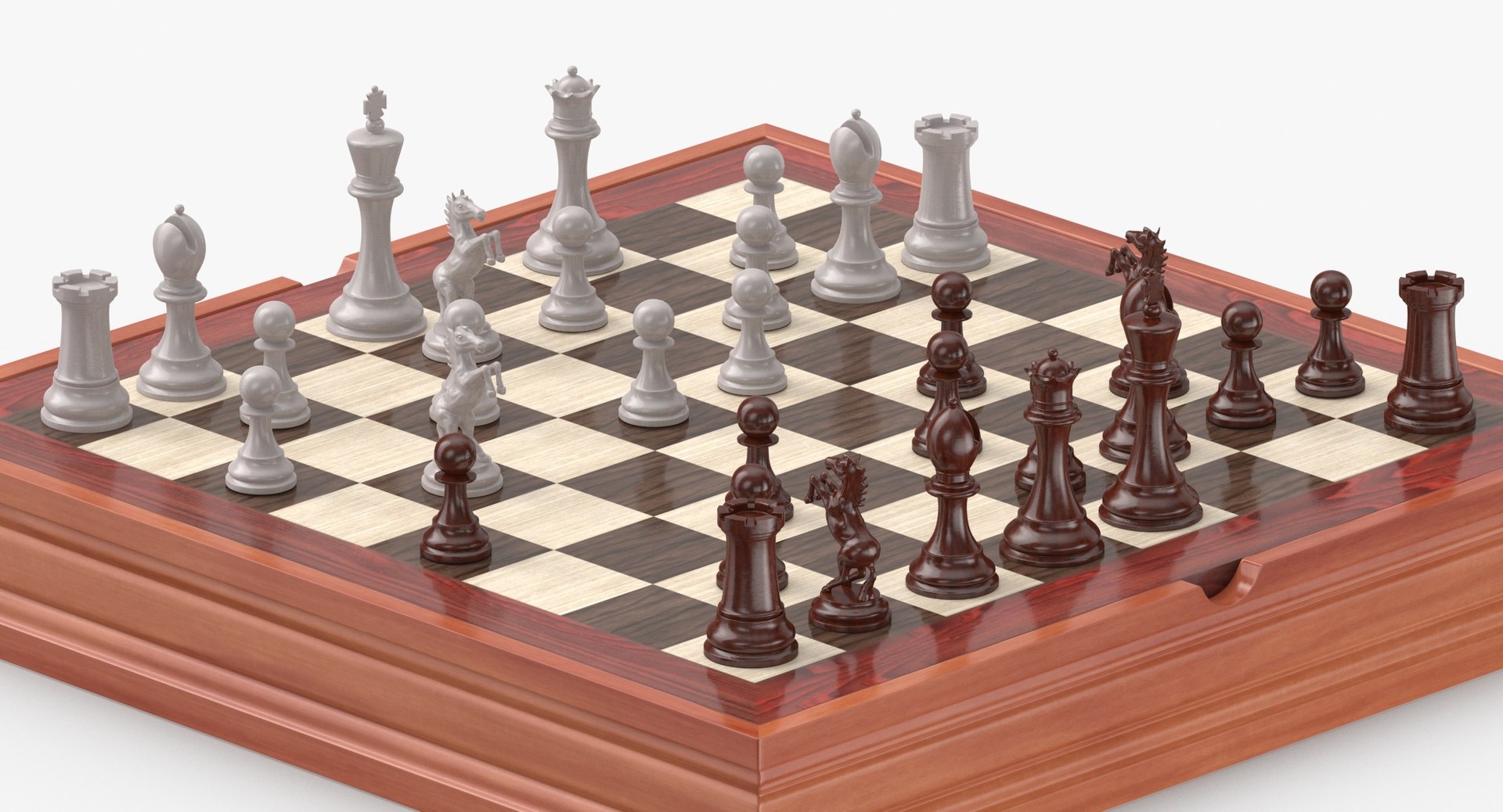 3D Chess Board Set 02 - TurboSquid 1581658