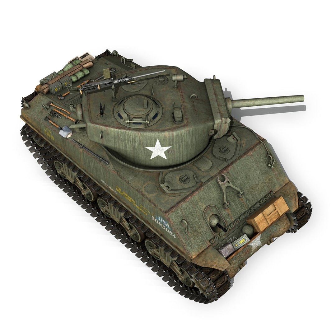 3d M4a3e2 Sherman Tank