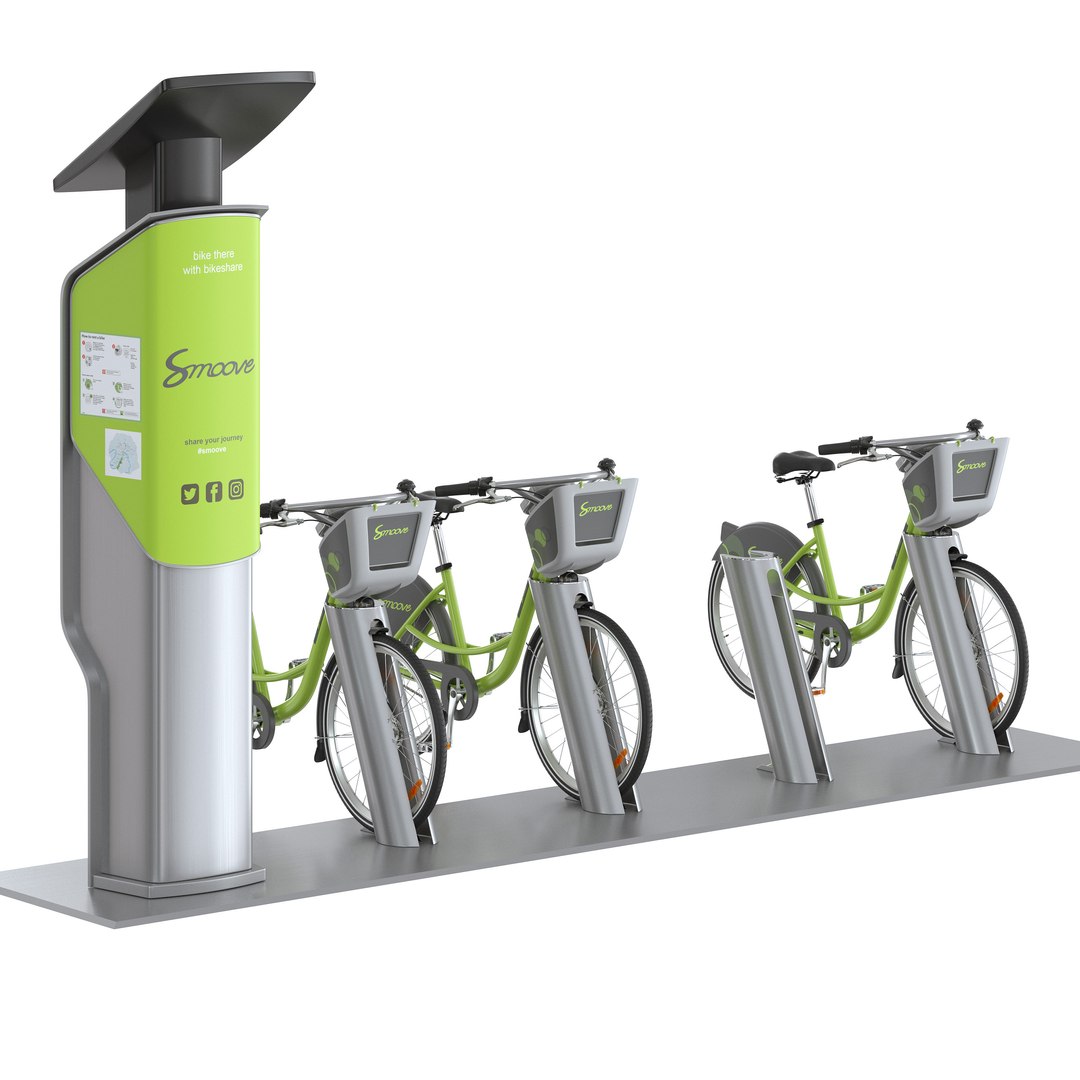 Bike Share Station 3D - TurboSquid 2099107