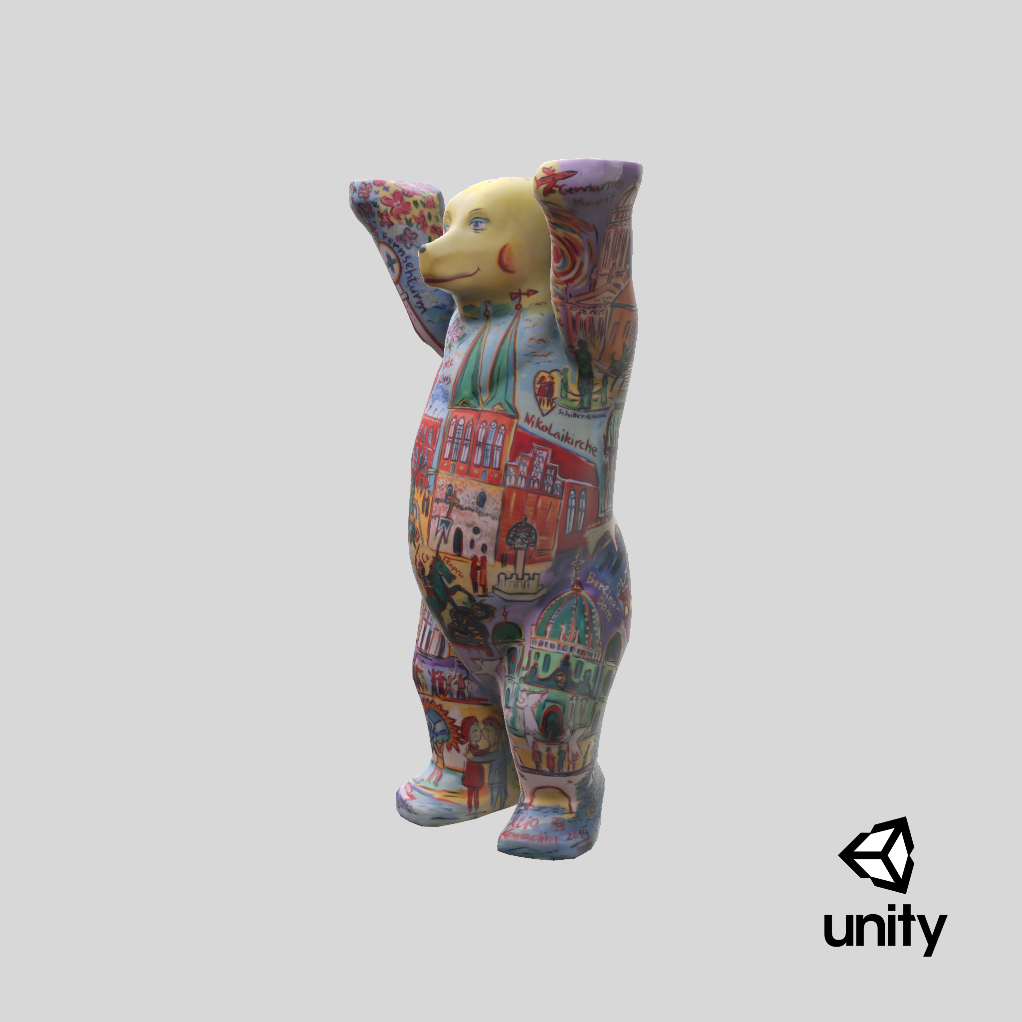 3D united buddy bear colored model - TurboSquid 1480626