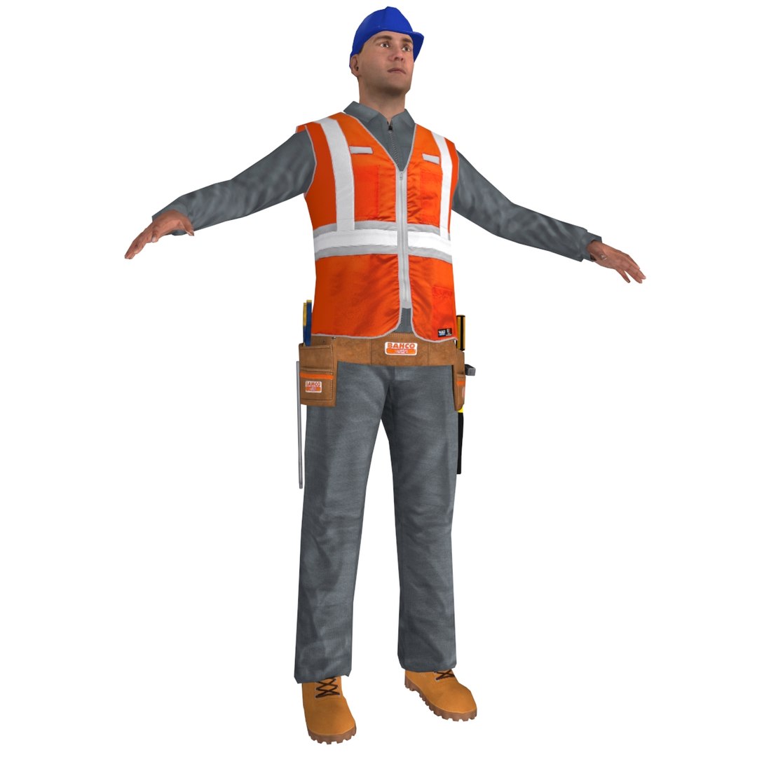 3d worker man
