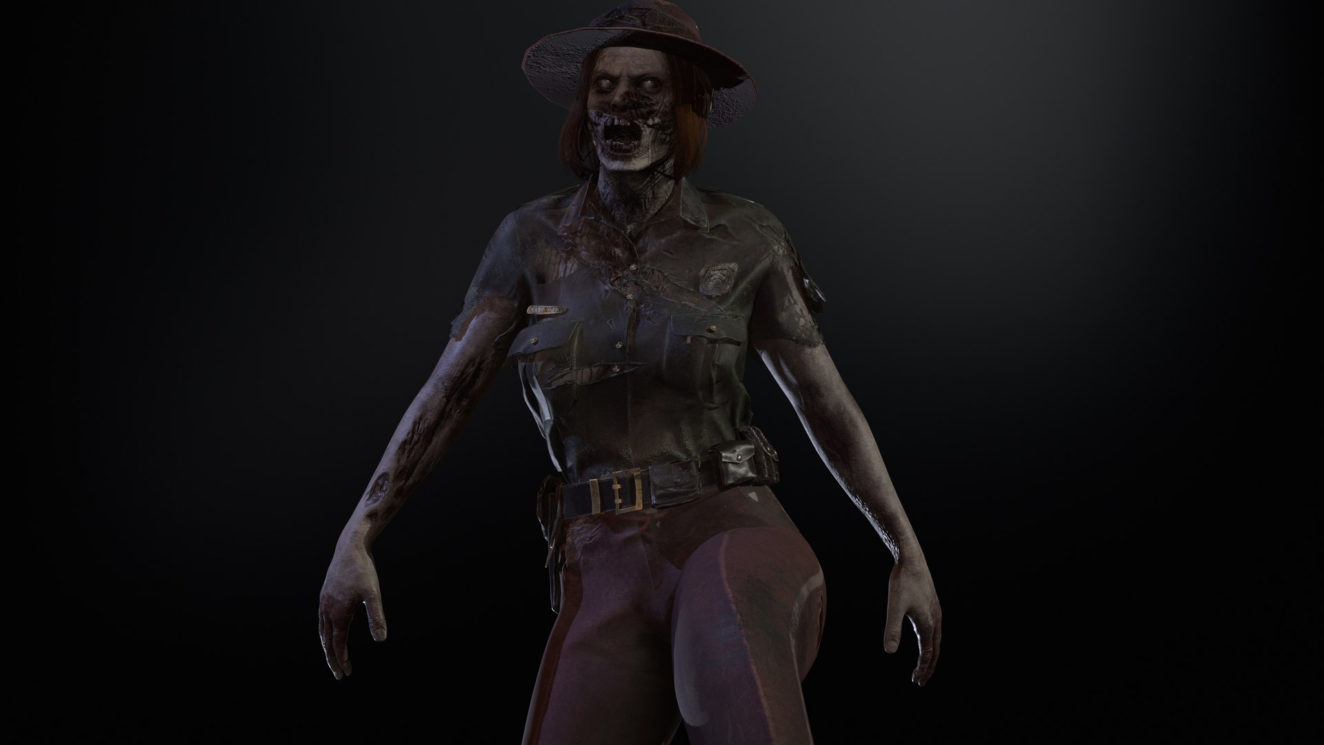 3D Zombie Cop Girl - TurboSquid 2359494