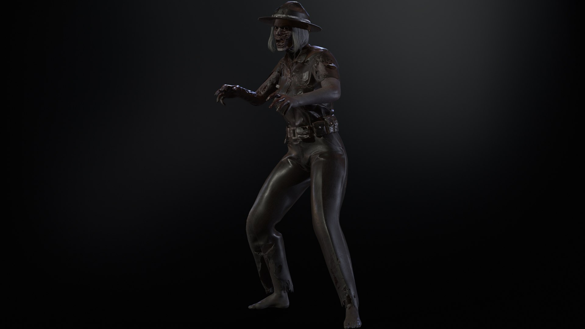 3D Zombie Cop Girl - TurboSquid 2359494