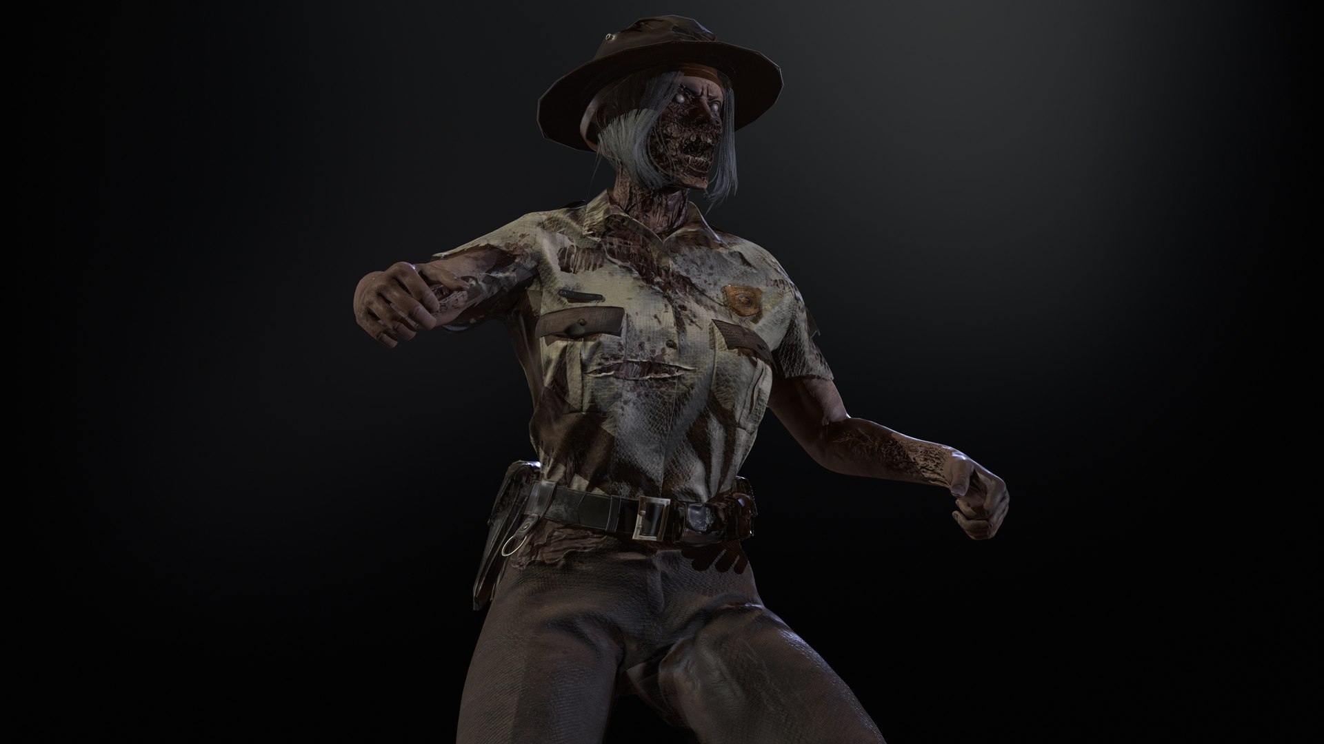 3D Zombie Cop Girl - TurboSquid 2359494