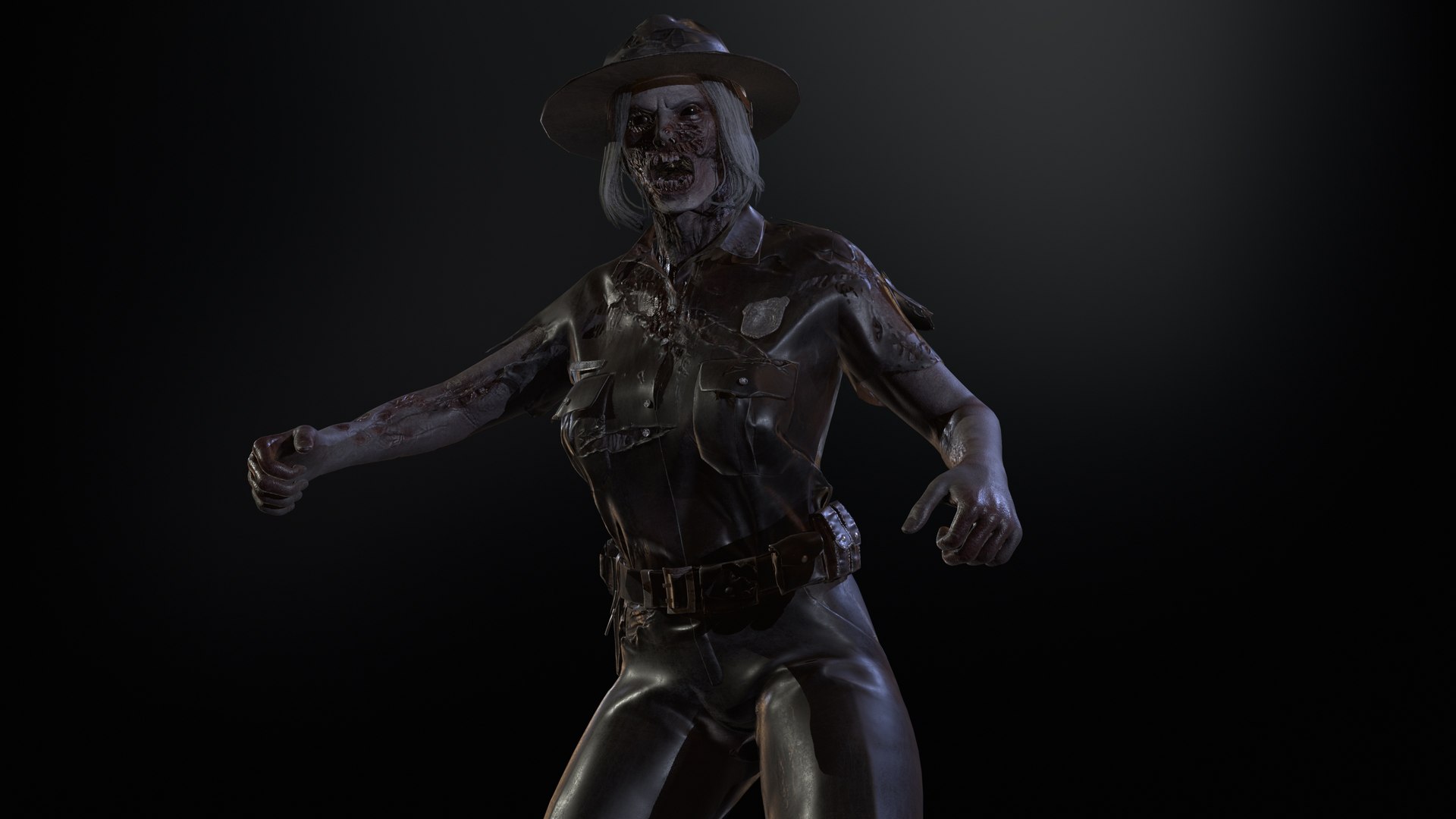 3D Zombie Cop Girl - TurboSquid 2359494