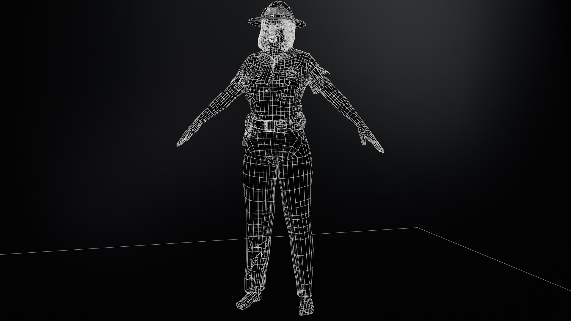 3D Zombie Cop Girl - TurboSquid 2359494